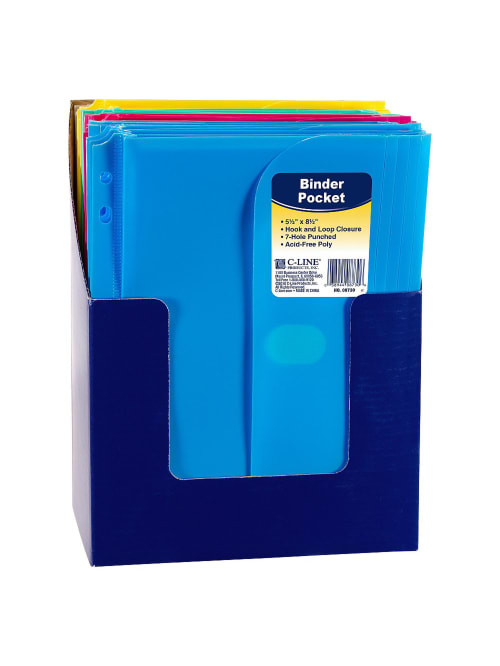 C Line Mini Size Binder Pockets 5 12 X 8 Capacity Assorted Colors Pack ...