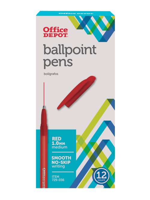Yubbler Office Depot Ballpoint Pens 12 pk Red