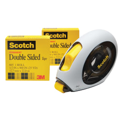 Scotch Double Sided Tape Applicator 12 x 900 Clear Pack Of 2 Tape Rolls Office Depot