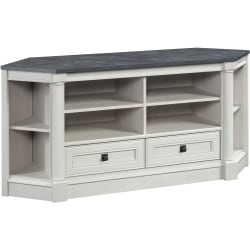 Sauder Palladia Corner Entertainment Credenza in Glacier Oak