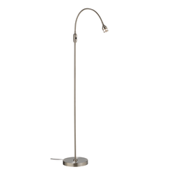 Adesso Prospect LED Gooseneck Floor Lamp 56 H Satin Shade Satin Base Office Depot