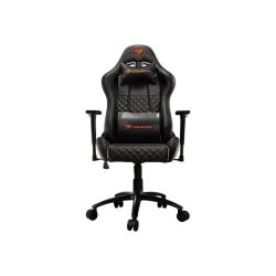 COUGAR Armor Pro Chair ergonomic recliner high back armrests T shaped tilt swivel steel frame premium PVC leather black Office Depot