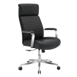 Realspace Modern Comfort Modee Vegan Leather High Back Executive Office Chair BlackChrome BIFMA Compliant ODP Business Solutions