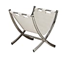 Monarch Specialties Faux LeatherChrome Magazine Rack White - Office Depot