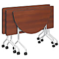 Safco Impromptu Mobile Training Table Top Half Round 48 W x 24 D Cherry ...
