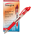 Integra Retractable Gel Pens Medium Point 0.7 mm Red Barrel Red Ink ...