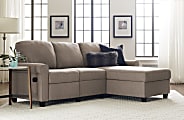 Serta Copenhagen Reclining Sectional With Storage Chaise Right Warm OatmealEspresso Office Depot