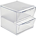 Deflecto Stackable Cube With 2 Drawers 6 H x 6 W x 7 18 D Clear ...
