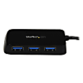 StarTech.com Portable 4 Port SuperSpeed Mini USB 3.0 Hub Black Add four USB 3.0 ports to your ...