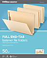 Office Depot Brand End Tab Fastener Folders 2 Bonded Fasteners Straight ...