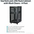 StarTech.com Server Rack Cabinet 24U 31in Deep Enclosure Network Cabinet Rack Enclosure Server ...