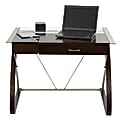 Realspace Merido Writing Desk with Storage EspressoSilver - Office Depot