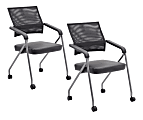 Boss Office Products Nesting Chairs BlackPewter Set Of 2 - Office Depot