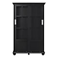 Ameriwood Home Aaron Lane 51 H 4 Shelf Bookcase With Sliding Glass ...