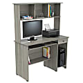 Inval 48 W Computer DeskWorkcenter With Hutch Smoke Oak - Office Depot