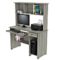 Inval 48 W Computer DeskWorkcenter With Hutch Smoke Oak - Office Depot