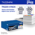 Brother TN229 BlackCyanMagentaYellow Toner Cartridges Pack Of 4 ...
