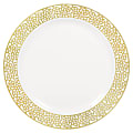 Amscan Premium Plastic Plates With Lace Borders 10 WhiteGold Pack Of 10 ...