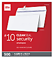 Office Depot Brand 10 Security Envelopes 4 18 x 9 12 Clean Seal White ...