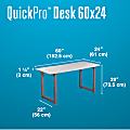 Vari Table 60 W x 24 D Computer Desk WhiteSilver - Office Depot