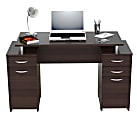 Inval 49 W Computer Desk With 4 Drawers Espresso Wengue - Office Depot
