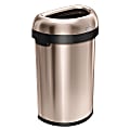 simplehuman Semi Round Open Top Commercial Stainless Steel Trash Can 16 ...