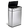 simplehuman Rectangular Metal Touch Bar Trash Can Dual Compartment 12.7 ...