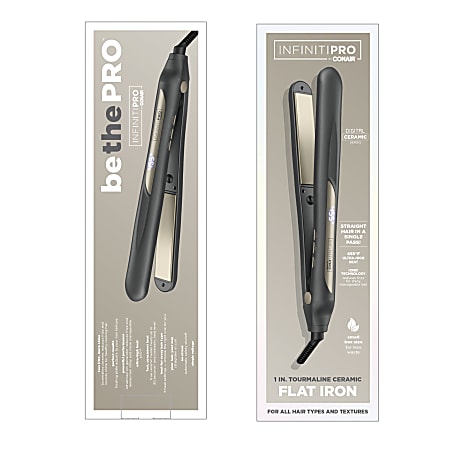 Conair InfinitiPRO Tourmaline Ceramic Flat Iron 1 Dark Gray - Office Depot