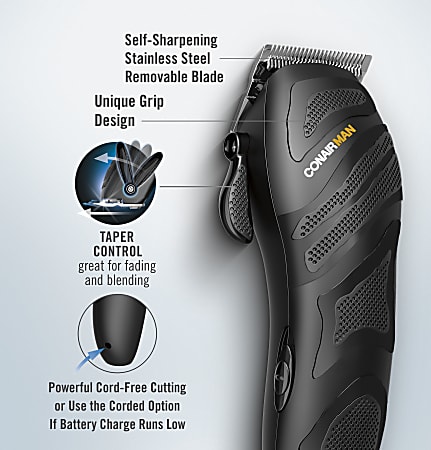 Conair Man Number Cut CordCordless Clipper And Trimmer Black - Office Depot