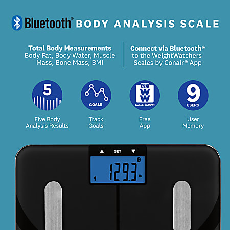 Conair WW Bluetooth Body Analysis Scale 1 H x 11 1316 W x 11 1316 D ...