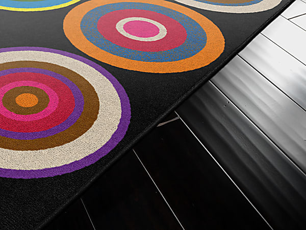 Flagship Carpets Color Rings Rug Rectangle 10 9 x 13 2 Black - Office Depot
