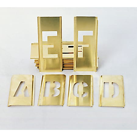 SKILCRAFT Brass Stencil Set AbilityOne 2 Gothic Style - Office Depot
