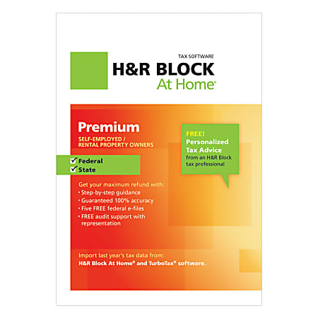 H R Block At Home Premium Fed State Efile 2012 WindowsMac Traditional ...
