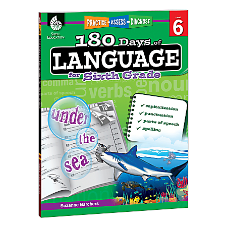 Shell Education 180 Days Of Language Workbook Grade 6 - Office Depot
