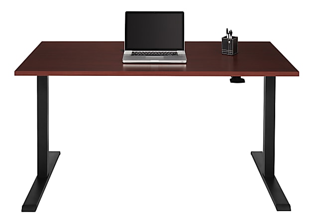 Realspace Magellan 60 W Pneumatic Height Adjustable Standing Desk Cherry ODP Business Solutions