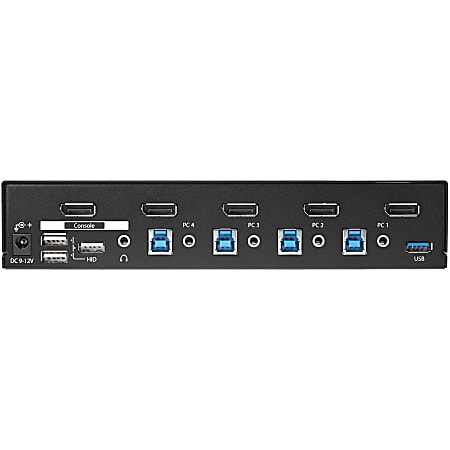 StarTech.com 4 Port DisplayPort KVM Switch DP KVM Switch with Built in USB 3.0 Hub for ...