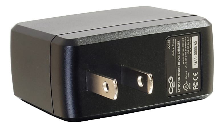 C2G USB Wall Charger AC to USB Charger 5V 2A Output 120 V AC 240 V AC ...