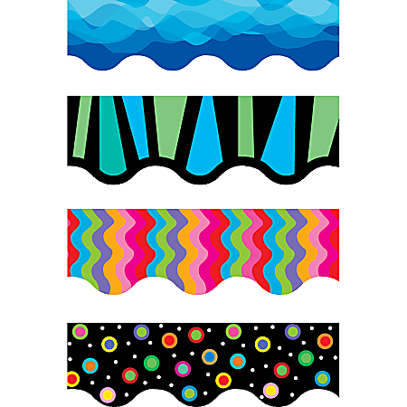 Creative Teaching Press Poppin Patterns Border Pack Of 4 - Office Depot