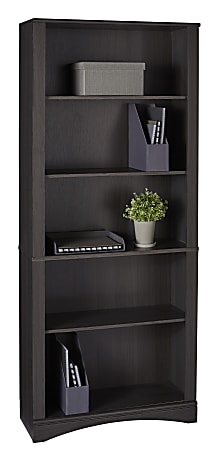 Realspace Pelingo 72 H 5 Shelf Bookcase Dark Gray - Office Depot