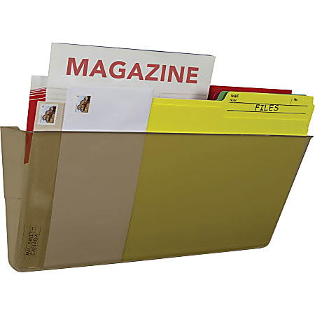 Storex Magnetic Wall File Pocket 7 H x 16 W x 4 D Smoke - Office Depot