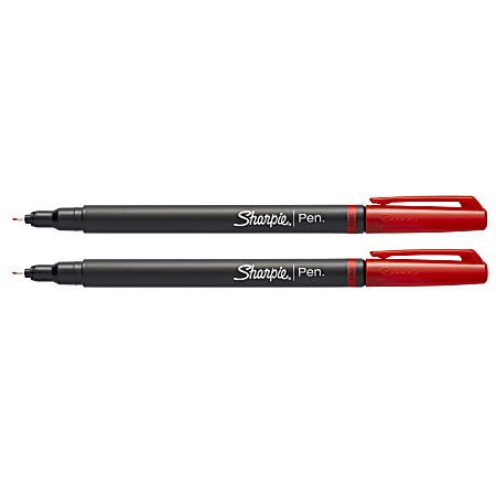 Sharpie Fine Point Pens Fine Point Black Barrels Red Ink Pack Of 12 ...
