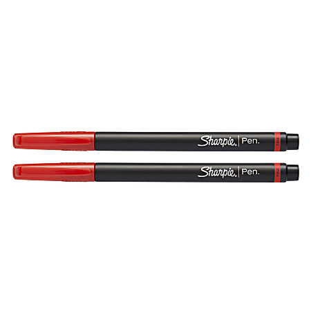 Sharpie Fine Point Pens Fine Point Black Barrels Red Ink Pack Of 12 ...