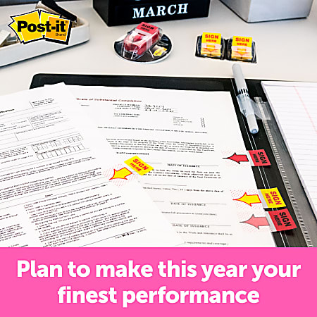 Post it Flags 1 in. x 1.7 in. 1 Dispenser 200 FlagsDispenser Red ...