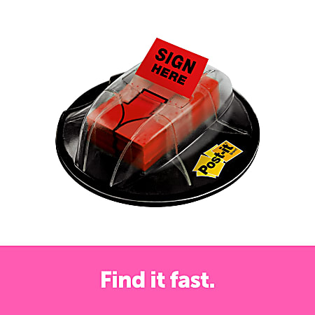 Post it Flags 1 in. x 1.7 in. 1 Dispenser 200 FlagsDispenser Red ...