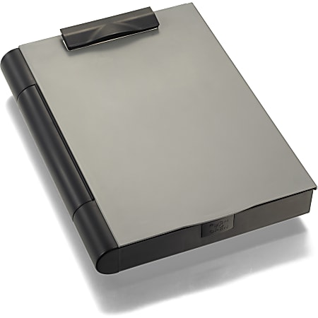 OIC Plastic Form Holder Double Storage Clipboard Box BlackGray - Office ...