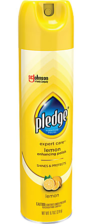 Pledge Lemon Clean Furniture Spray Lemon Scent 9.7 Oz Can - Office Depot