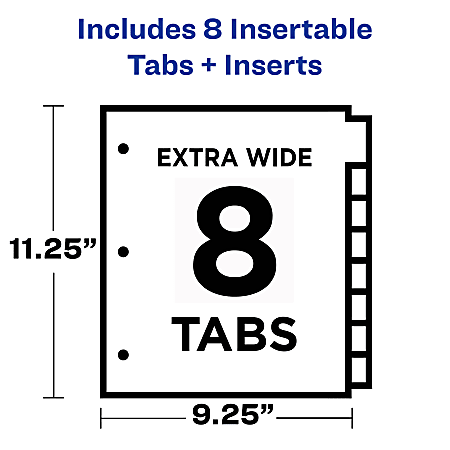 Avery Big Tab Insertable Plastic Dividers Single Pocket Multicolor 8 ...
