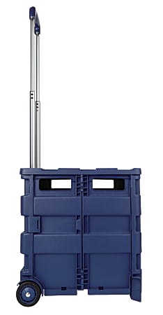 Office Depot Brand Mobile Folding Cart With Lid 16 H x 18 W x 15 D Blue ...