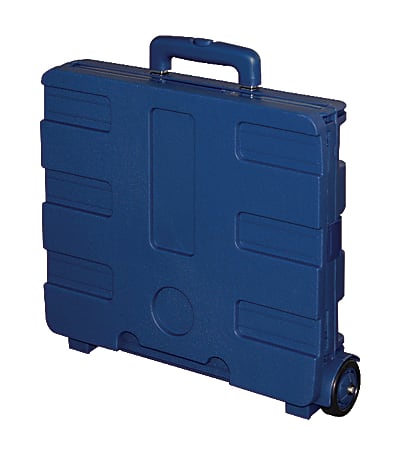 Office Depot Brand Mobile Folding Cart With Lid 16 H x 18 W x 15 D Blue ...