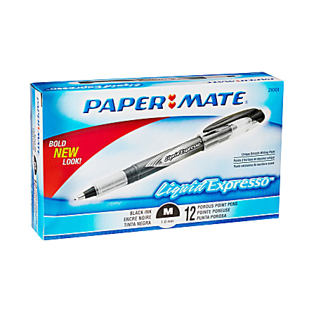 Paper Mate Liquid Expresso Porous Point Pens Medium Point 1.0 mm Clear ...